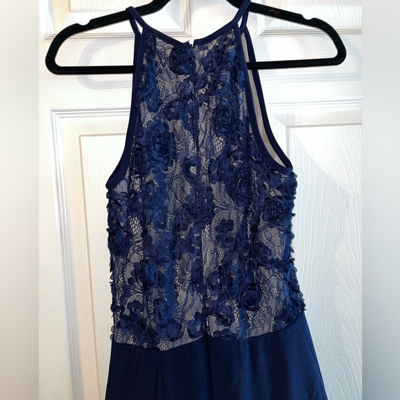 Xscape | Dresses | Navy Semiformal Nude Underlay Dress | Poshmark